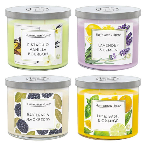 Huntington Home 3 Wick Candle - Bay Leaf & Blackberry, 14 oz